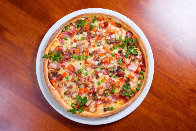 Fast Food Pizza.Natural Form Foods. Stock Photo - Image of onion ...