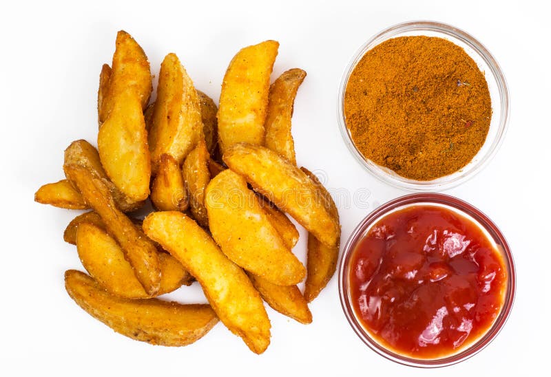 Fast Food, Potato Slices on White Background Stock Photo - Image of ...