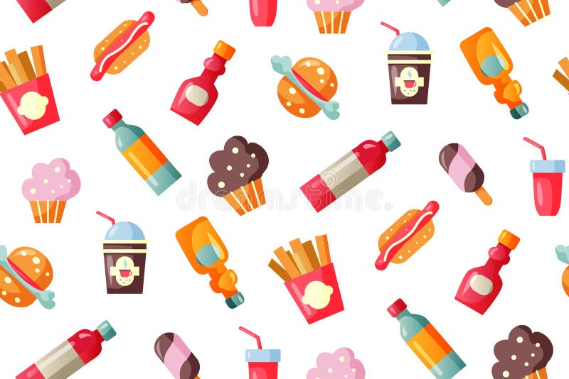 Fast food print stock vector. Illustration of coffee - 193842527