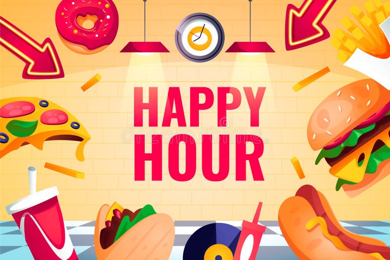 Fast Food Restaurant Cartoon Composition Stock Illustration ...