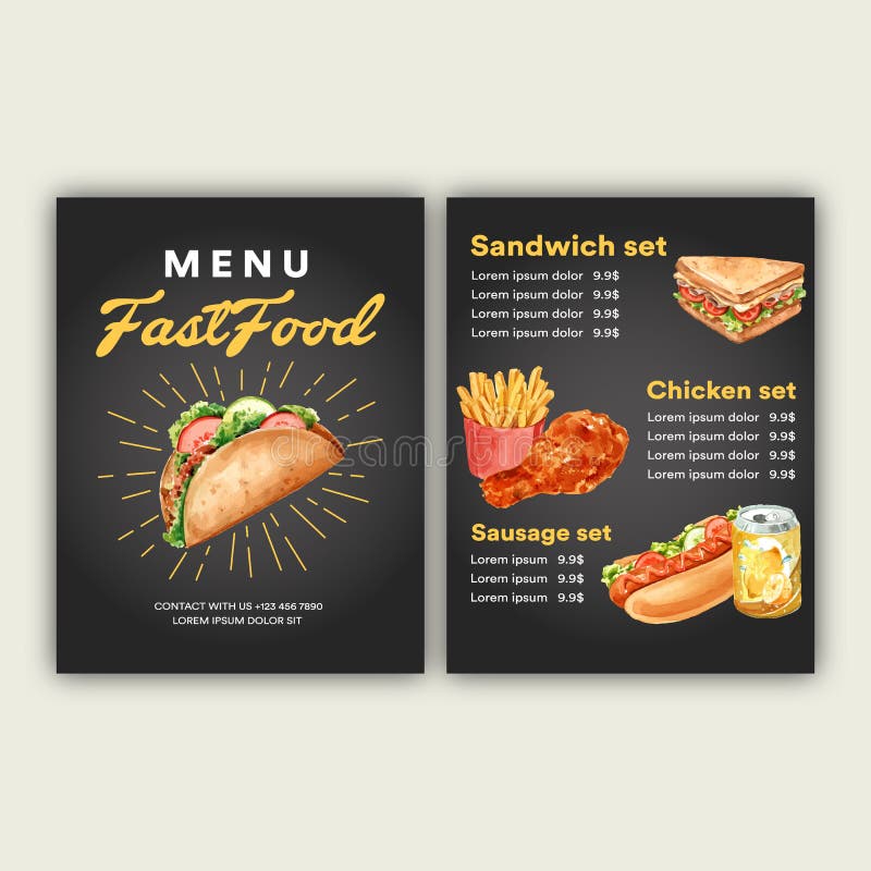 Burger Menu Border Stock Illustrations – 450 Burger Menu Border Stock ...