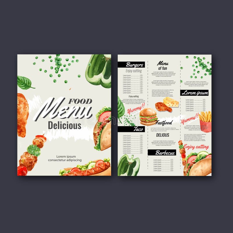 Creative Food Border Design with Various Culinary Illustrations on a ...
