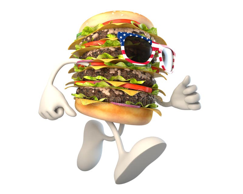 Running hamburger stock vector. Illustration of funny - 25096766