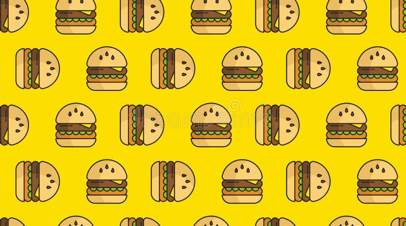 Fast Food Seamless Pattern Background Illustration Vector Stock Vector ...