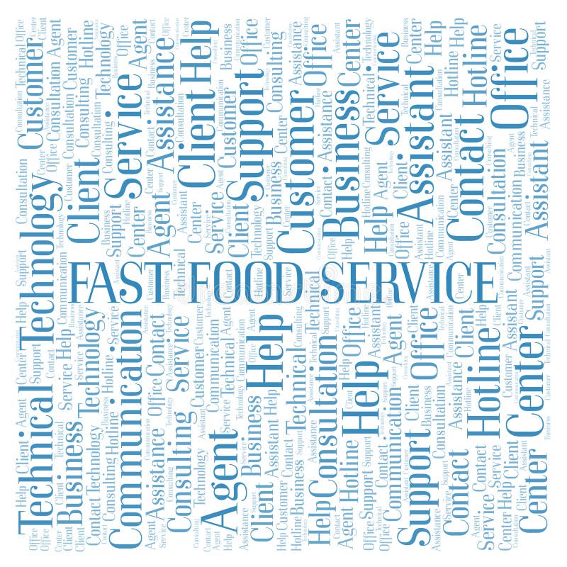Fast Food Service Word Cloud. Stock Illustration - Illustration of ...