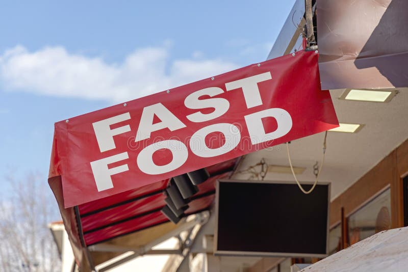Fast Food Sign stock photo. Image of ohrid, letters - 307118626