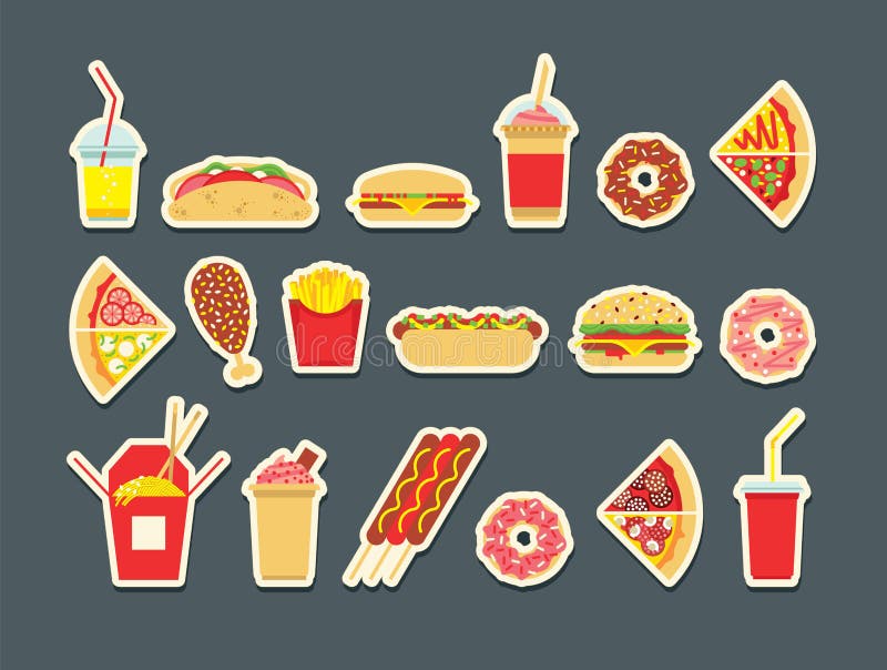 Fast food sim 4 stock illustration. Illustration of ketchup - 67222681
