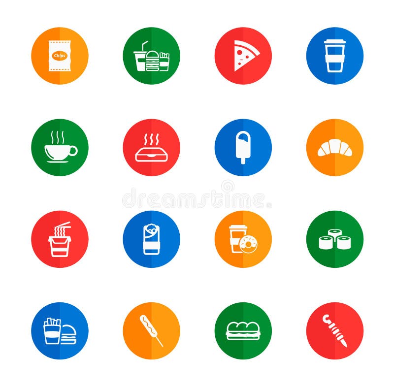 Fast food simply icons stock vector. Illustration of donuts - 66179689