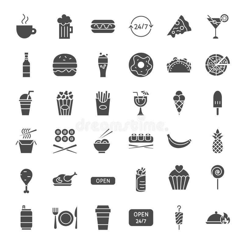 Menu Glyphs Stock Illustrations – 398 Menu Glyphs Stock Illustrations ...