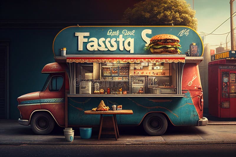 Fast Food and Street Food. AI Generated Stock Illustration ...