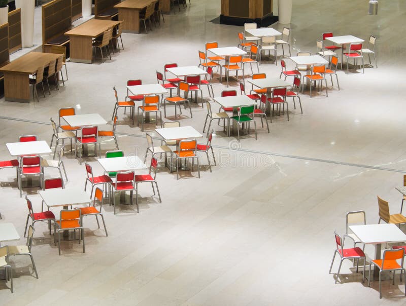 Fast-food tables stock photo. Image of floor, fast, chair - 18863204