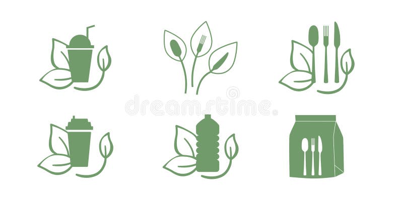 Fast Food And Take Away Eco Packaging Symbol For Restaurant Cafe