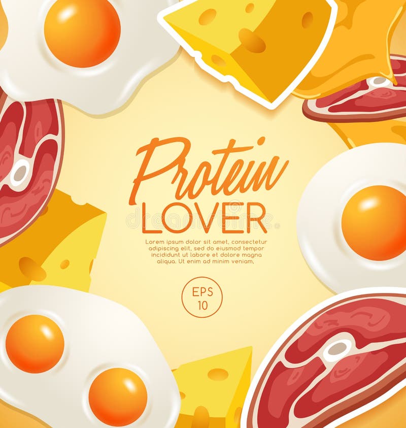 Eggs Tasty Protein Design Template Stock Illustration - Illustration of ...