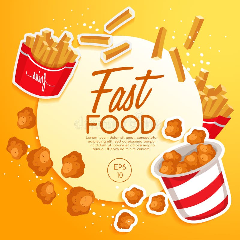 Fast Food Tasty Design Template Stock Illustration - Illustration of ...