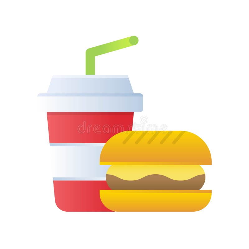 Fast Food Vector, Back To School Gradient Design Icon Stock Vector ...