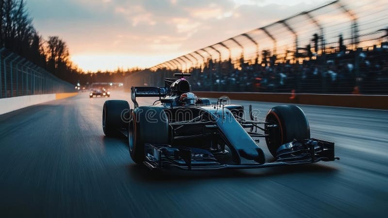 Formula One Car Speeding Raceway Sunset Stock Photos - Free & Royalty ...