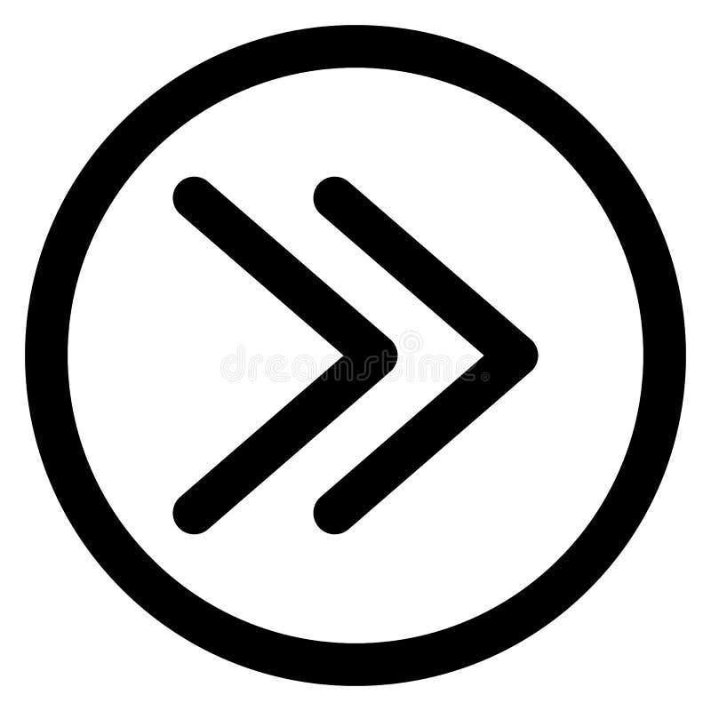 Fast Forward Double Right Arrows Icon. Stock Illustration ...