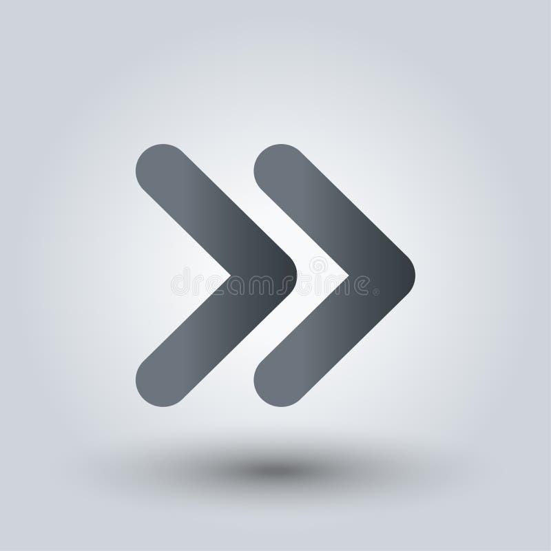 Fast Forward Double Right Arrows Icon. Modern Design Flat Style Icon ...