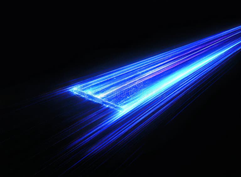 Fast Forward: Futuristic Blue Arrow with Motion Blur Stock Illustration ...