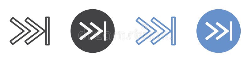 Fast Forward Icon Flat Line Symbol Set Stock Vector - Illustration of ...