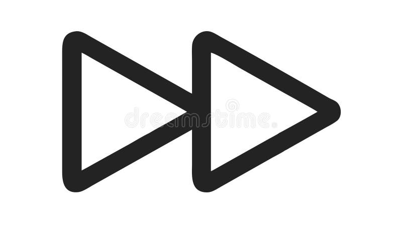 Fast Forward Media Playback Icon in Bold Outline Design, Vector Design ...