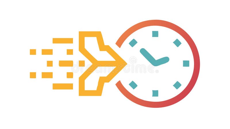 Fast Forward Time with Arrow and Clock, Efficiency, Vector Design Generative AI Stock Vector ...