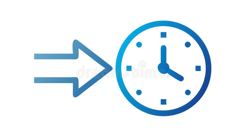 Fast Forward Time: Clock with Double Arrows for Acceleration, Vector ...