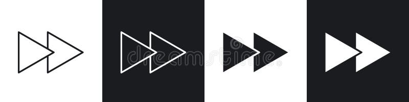 Fast Forward Vecor Icon Set Stock Vector - Illustration of continue ...