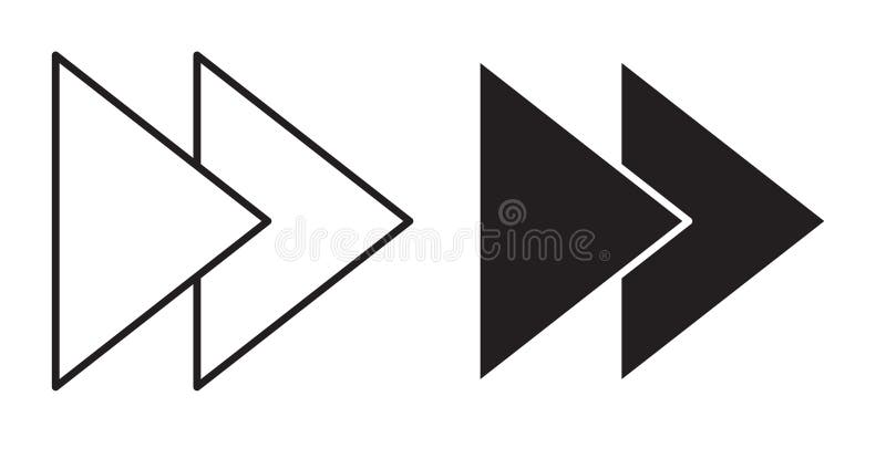 Fast Forward Vecor Icon Set Stock Vector - Illustration of continue ...