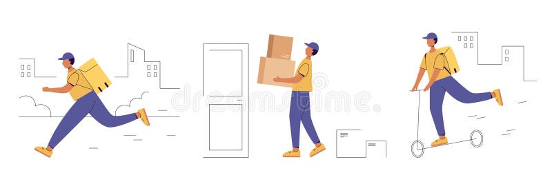 Fast and Free Delivery Service Vector Set Stock Illustration ...