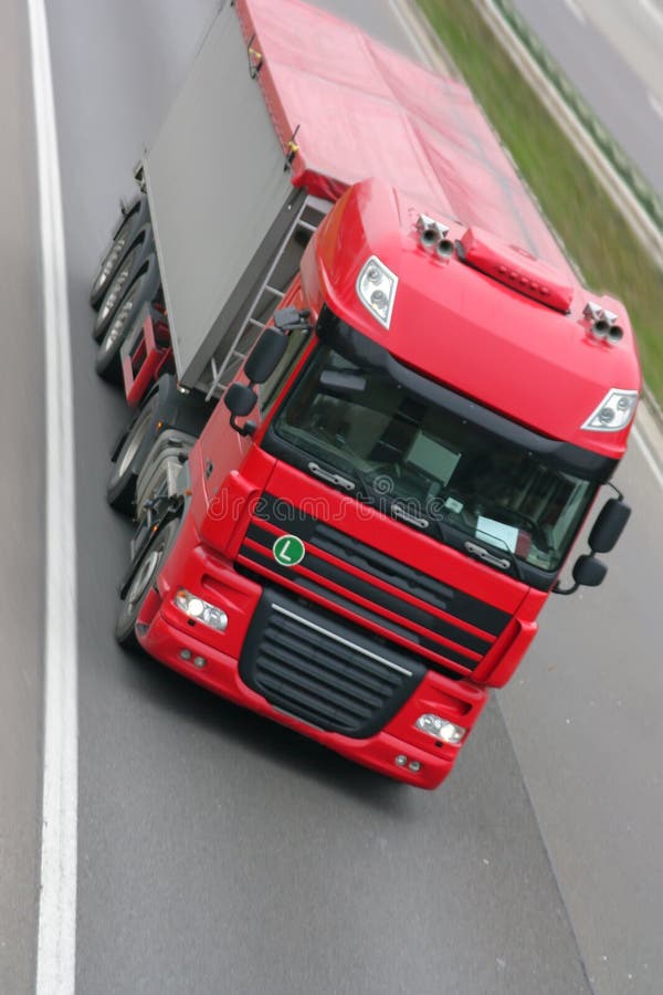 Fast Freight Truck on Highway Stock Image - Image of cargo, products ...