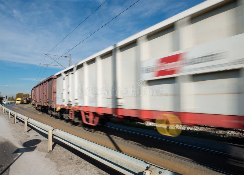 Fast Freight Truck on Highway Stock Image - Image of cargo, products ...