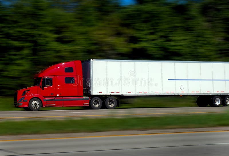 Fast Freight Truck on Highway Stock Image - Image of cargo, products ...