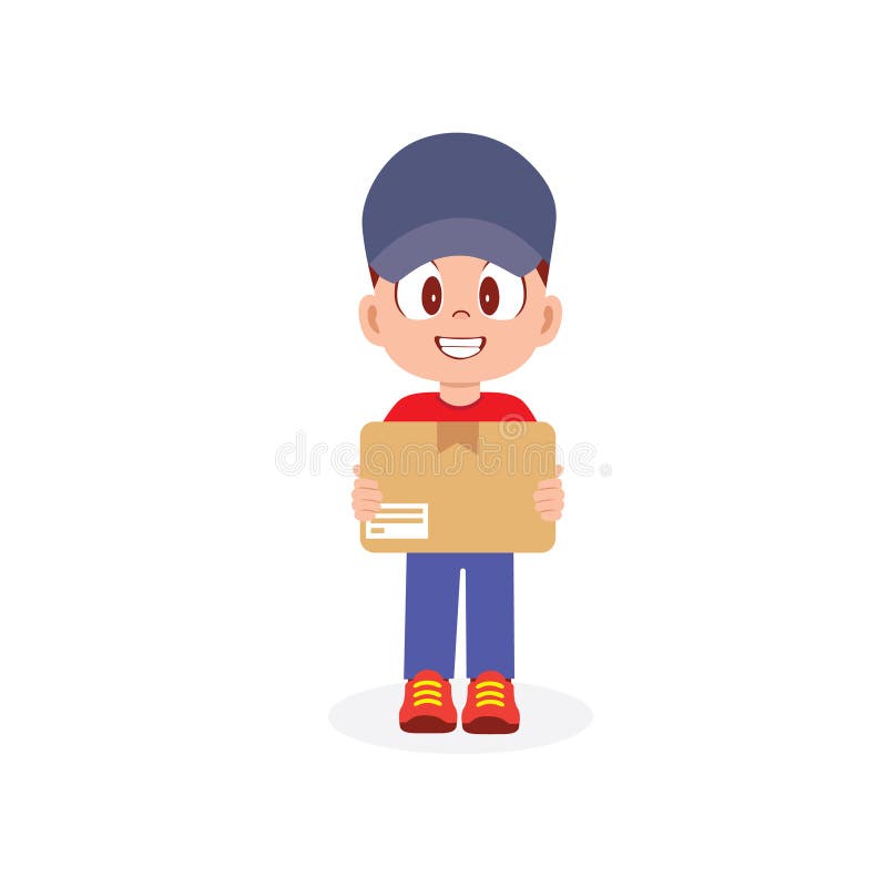 Fast and Friendly Delivery Boy Stock Vector - Illustration of location ...