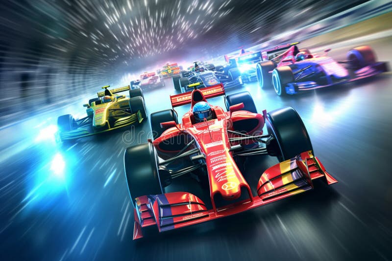 Fast and Furious: Illustration with a Formula 1 Theme Stock ...