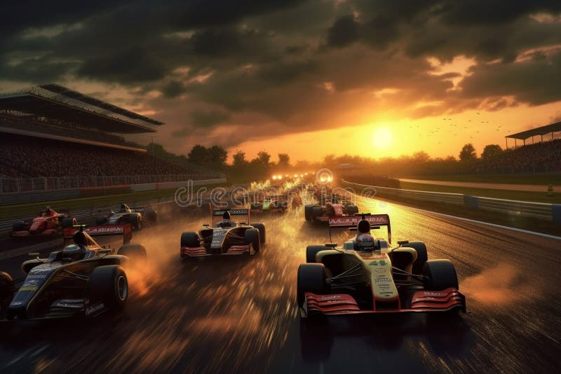 Fast and Furious: Illustration with a Formula 1 Theme Stock ...
