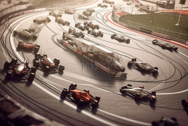 Fast and Furious: Illustration with a Formula 1 Theme Stock ...