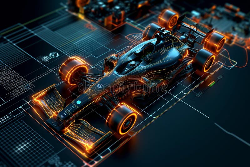 Fast and Furious: Illustration with a Formula 1 Theme Stock ...