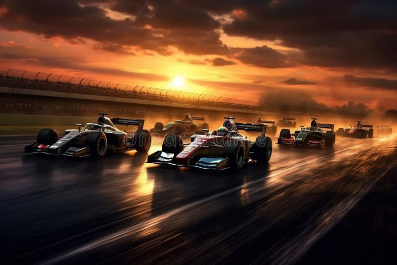 Fast and Furious: Illustration with a Formula 1 Theme Stock ...