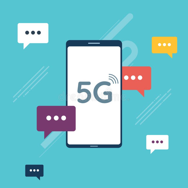 Fast 5G Internet Connection in Mobile Phone or Smartphone on Message ...