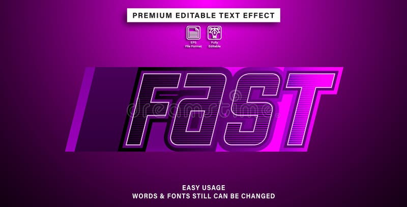 Fast Graphic Text Effect Style Stock Illustration - Illustration of ...