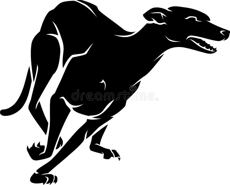 Greyhound Dog Running Side View Stock Vector - Illustration of shadow ...