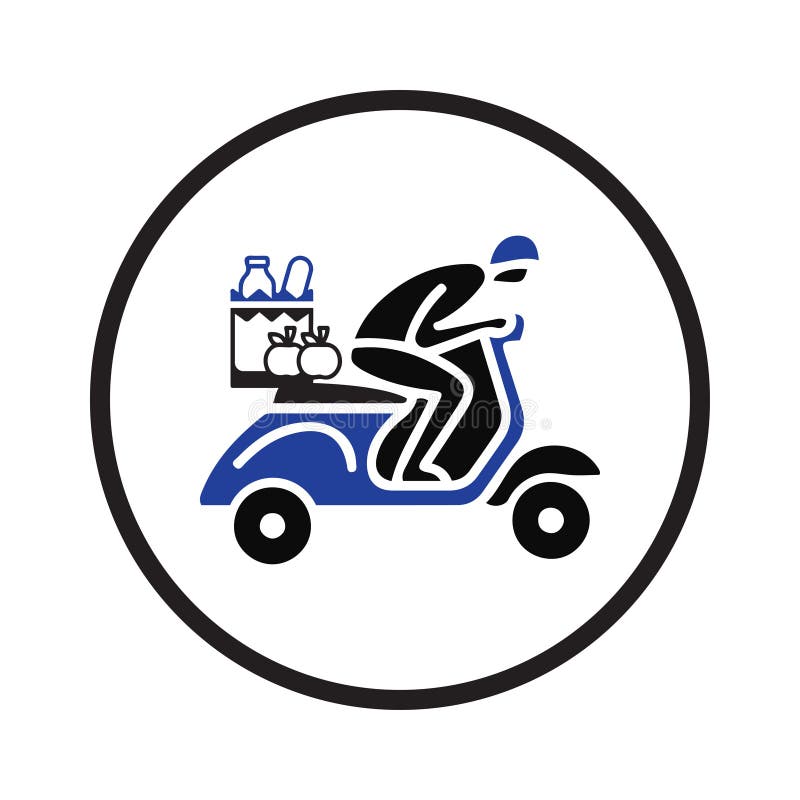 Fast grocery delivery icon stock vector. Illustration of vector - 262292946
