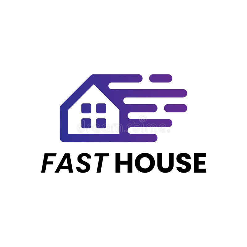 Fast house logo design stock vector. Illustration of estate - 248305876