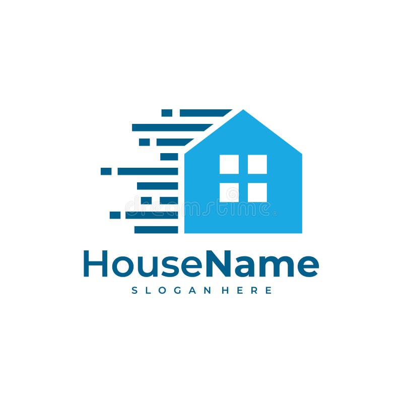 Fast House Logo Designs Concept Vector. Tech Home Logo Template Stock Illustration ...