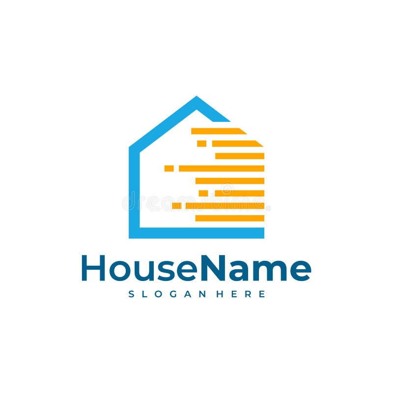 Fast House Logo Designs Concept Vector. Tech Home Logo Template Stock Illustration ...