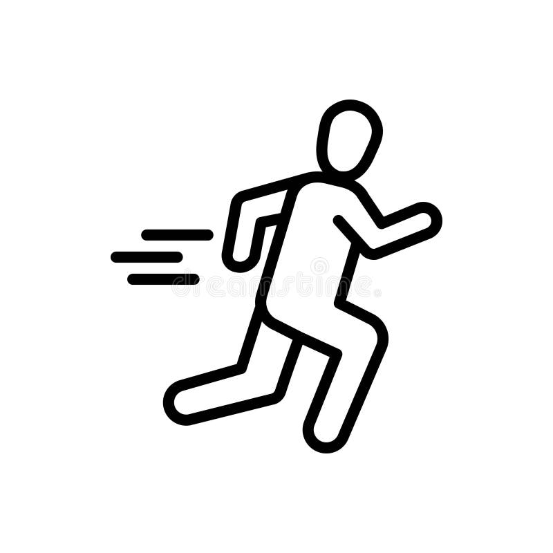 Black Line Icon for Fast, Rapid and Dashing Stock Illustration ...