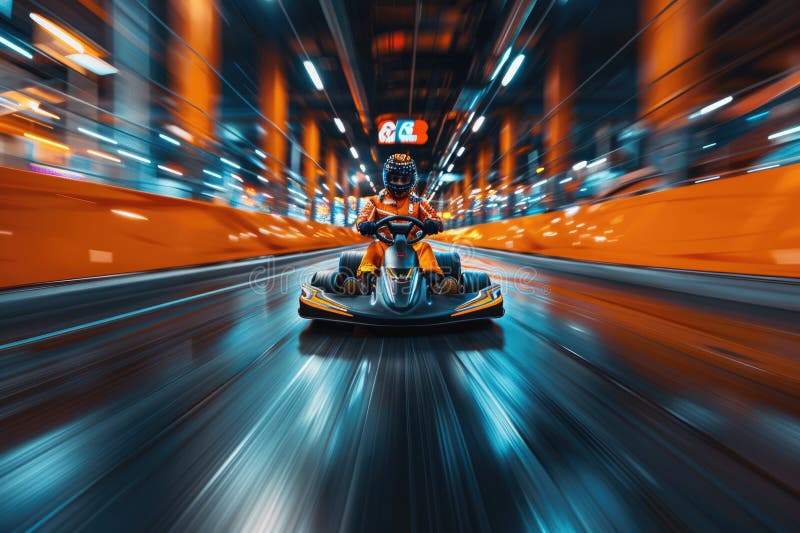 Fast indoor go kart stock illustration. Illustration of wheel - 337644897