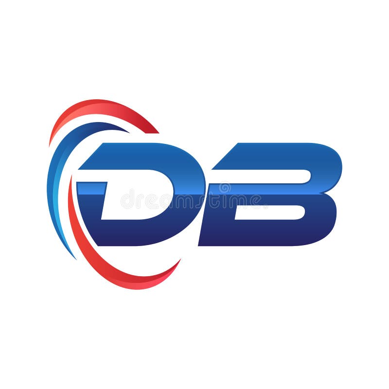 Initial Letter DB Logo Swoosh Red and Blue Stock Vector - Illustration ...