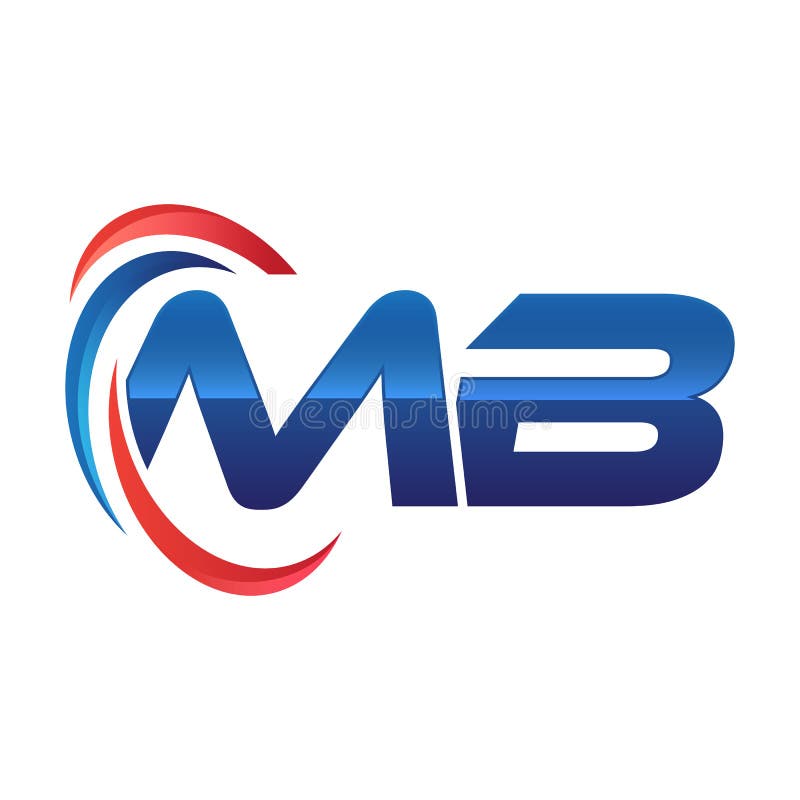 Initial Letter MB Logo Swoosh Red and Blue Stock Vector - Illustration ...